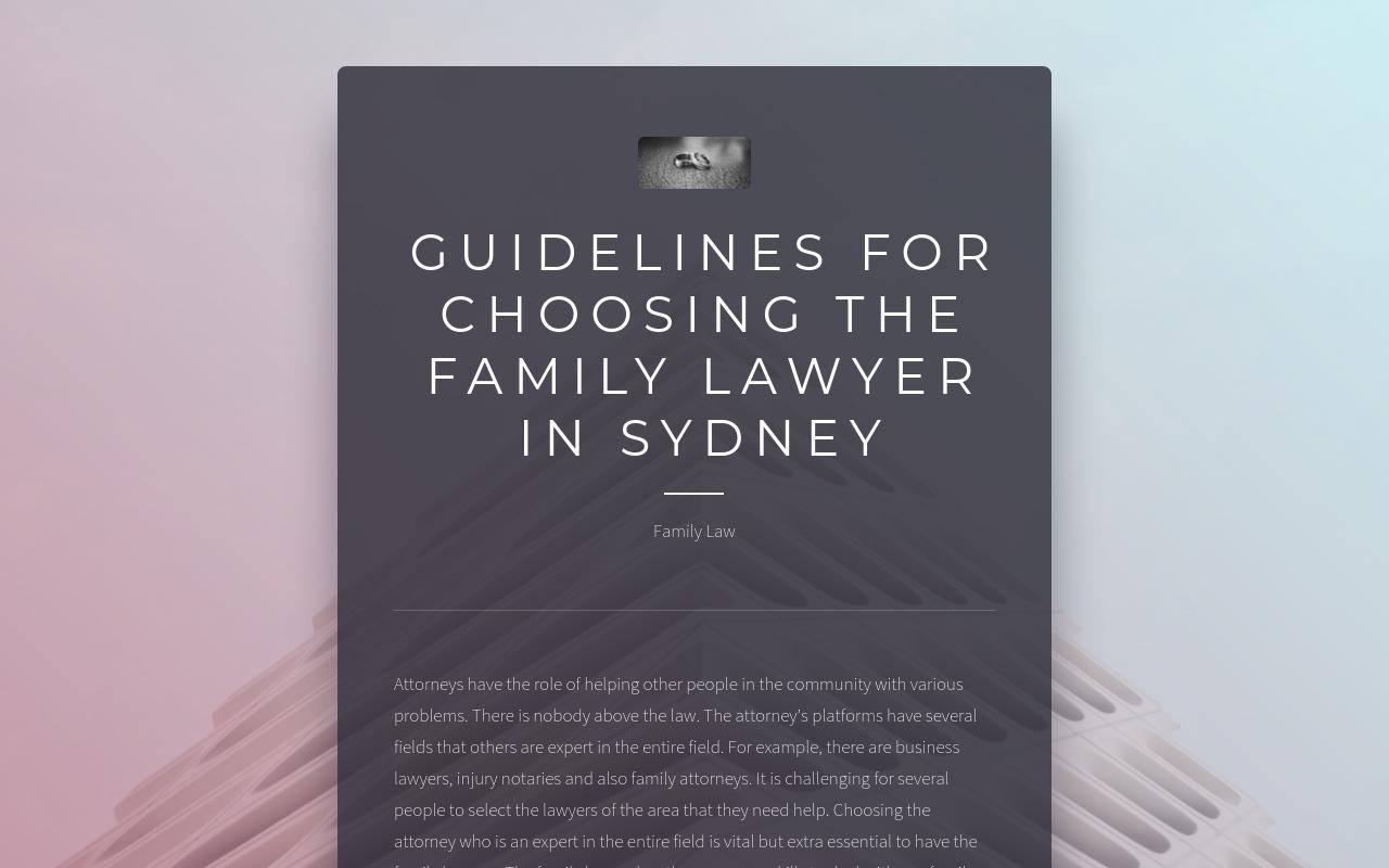 Guidelines for Choosing the Family Lawyer in Sydney